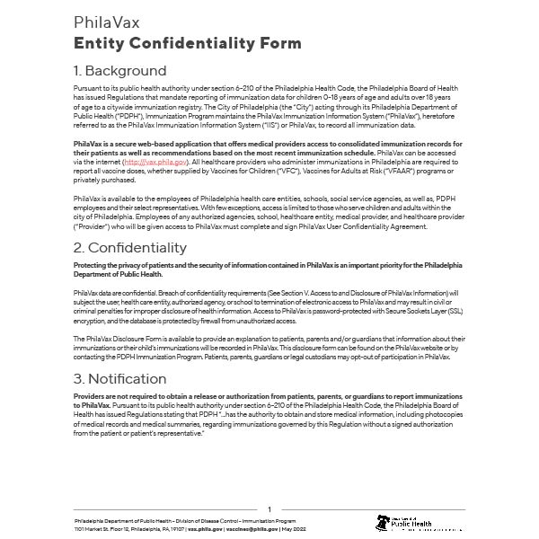 Philadelphia Immunization Program | provider-agreement